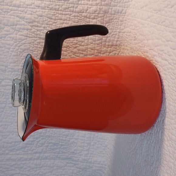 Kitchen | Orange Enamel Coffee Pot Vintage | Poshmark